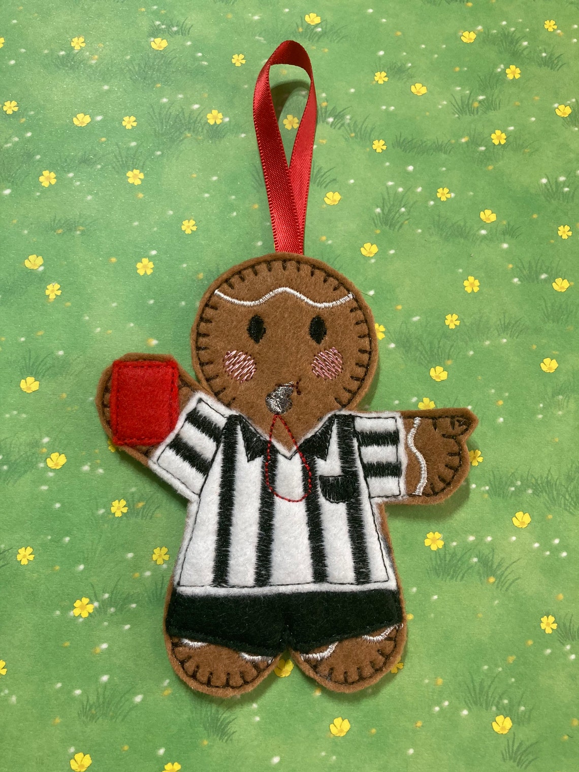 Football Referee Sports Gingerbread Man Hanging Felt - Etsy