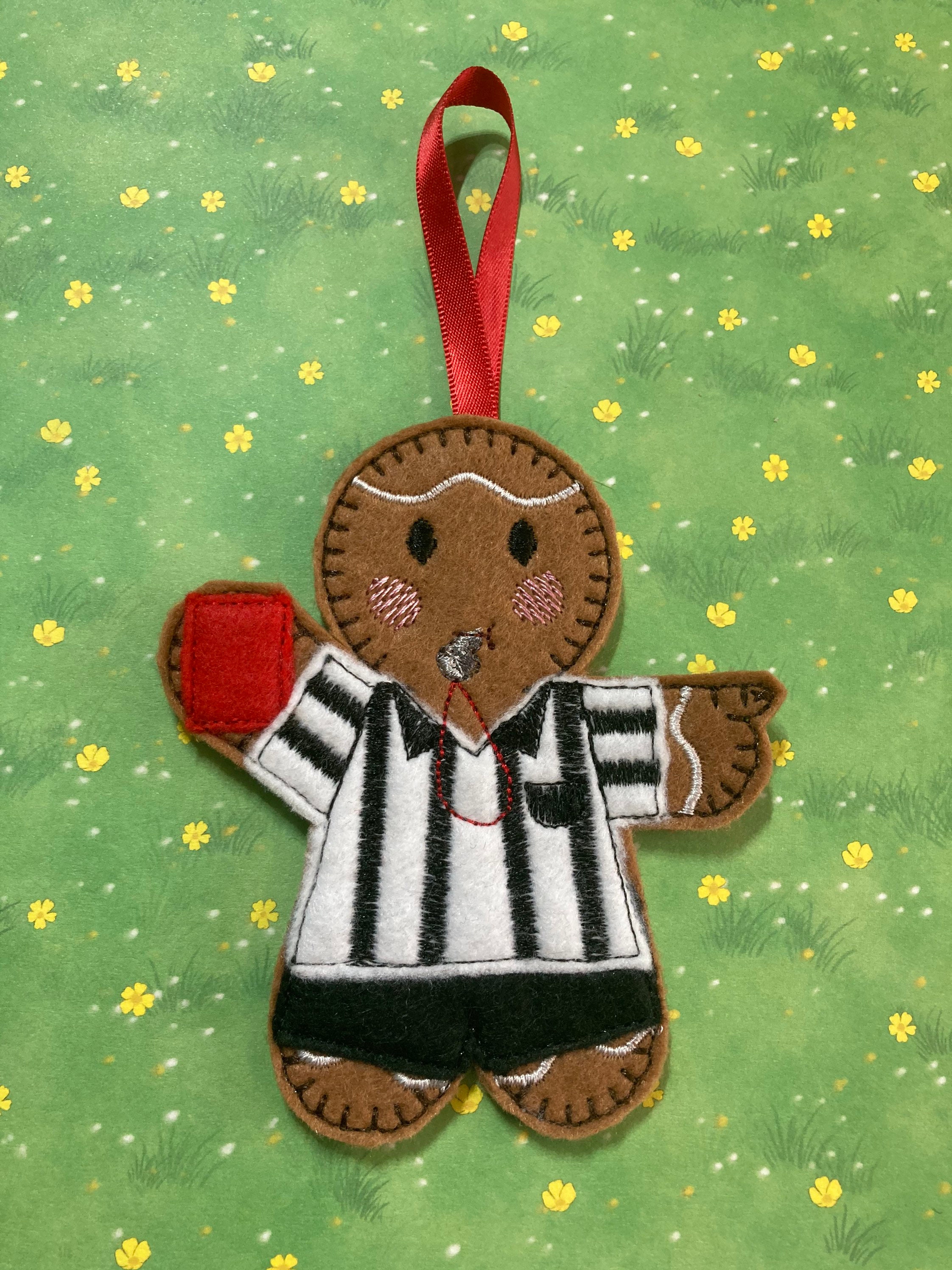 Football Referee Sports Gingerbread Man Hanging Felt | Etsy