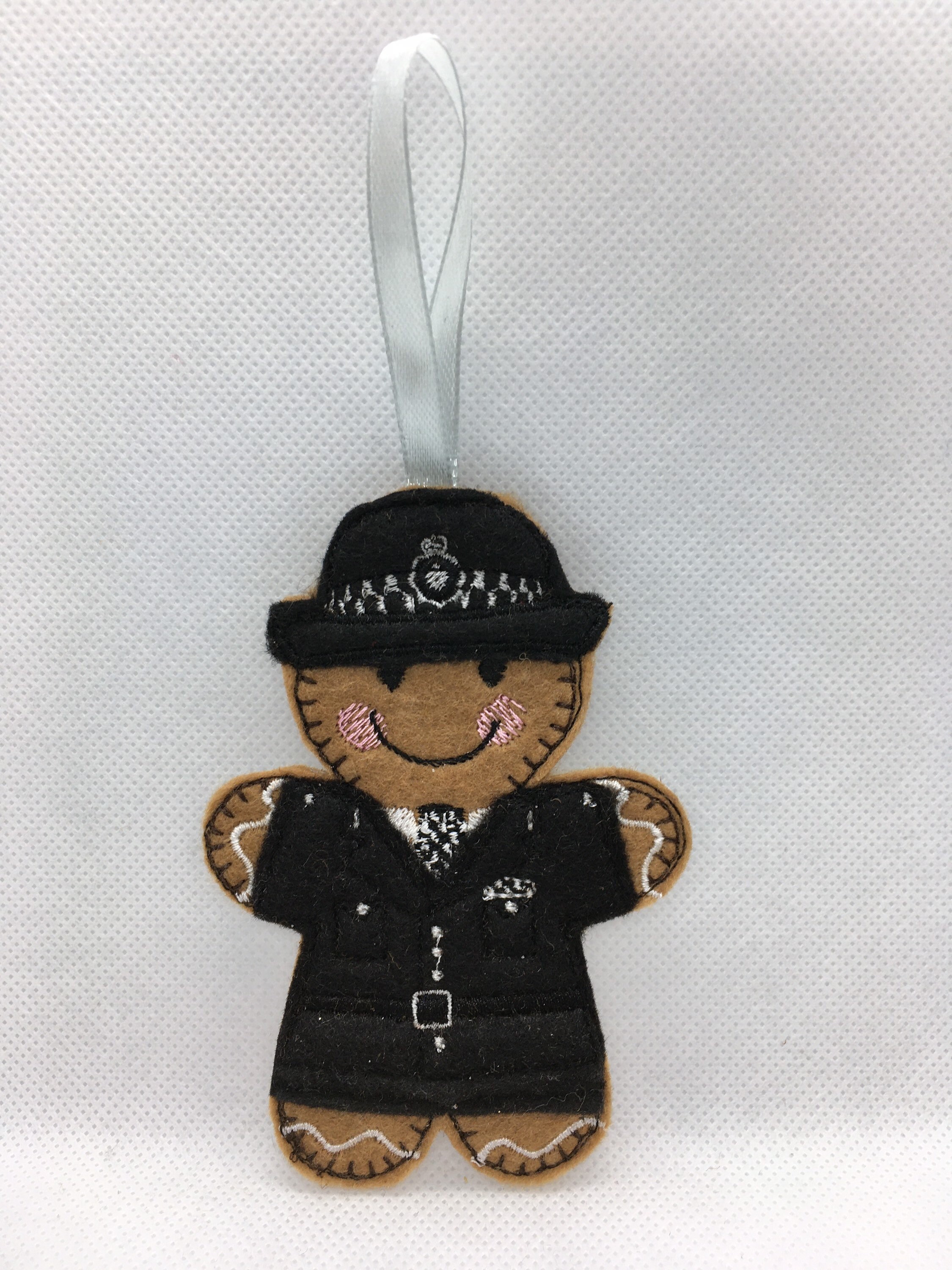 Ginger Police Lady Gingerbread Man Hanging Felt Decoration Christmas ...