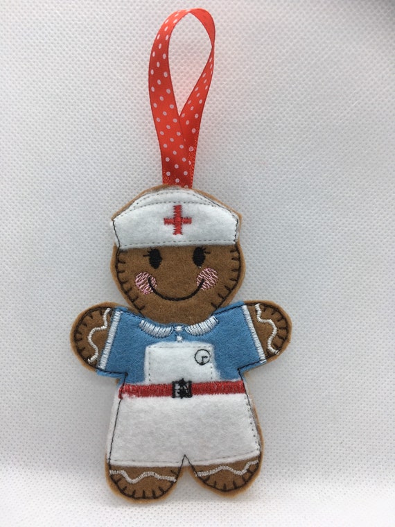 Nurse NHS Gingerbread Hanging Felt Decoration Christmas - Etsy UK