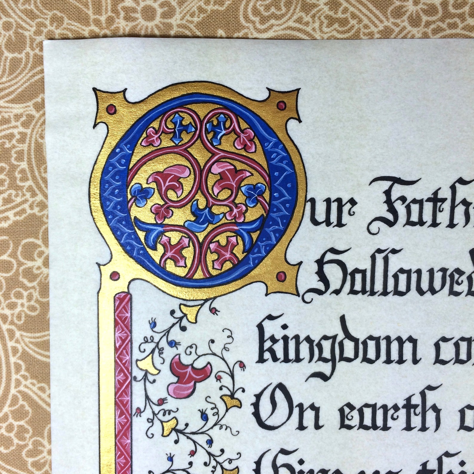 The Lord's Prayer Our Father Prayer Christian Art Calligraphy Giclee ...