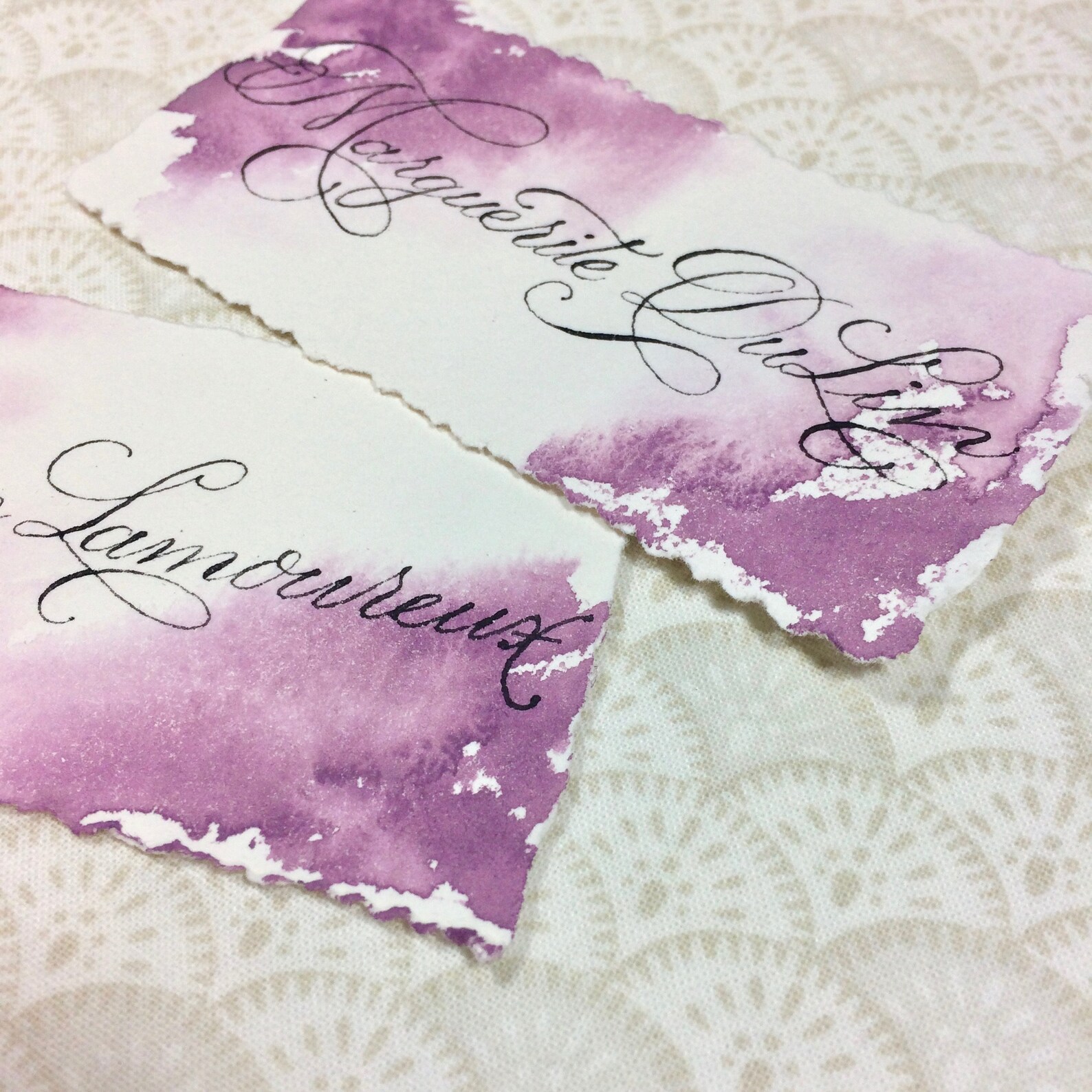 Watercolor Place Cards Calligraphy Place Cards Hand - Etsy