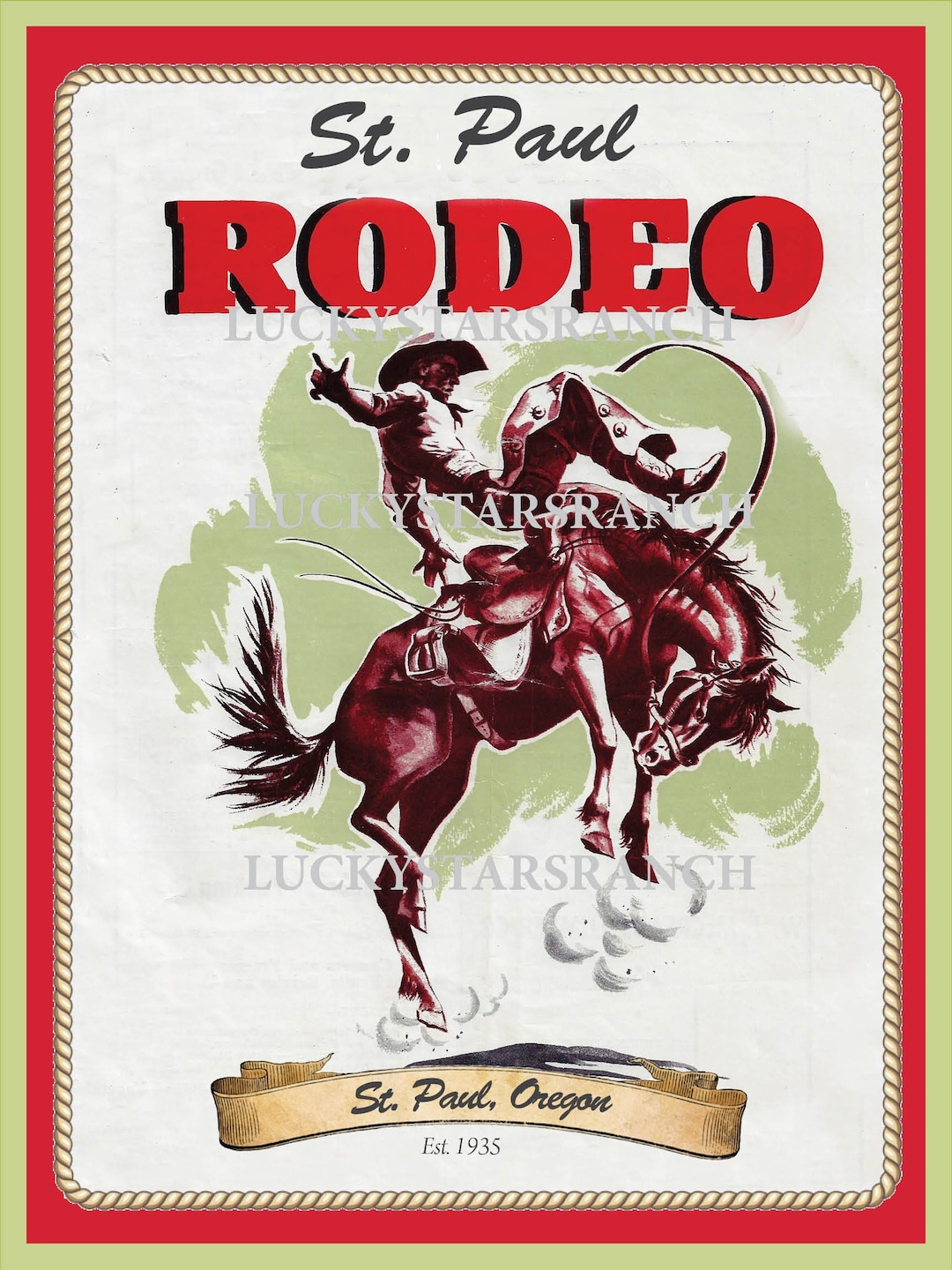 St. Paul Oregon Rodeo Poster Vintage Print 12x18 - Etsy