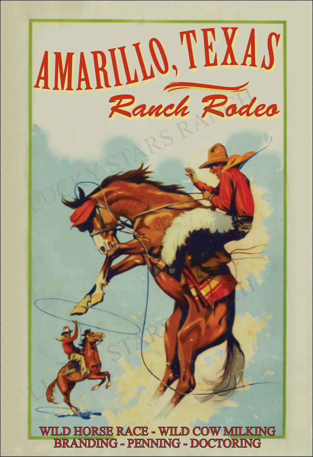 Amarillo, Texas Ranch Rodeo - 18x24 Print - Etsy