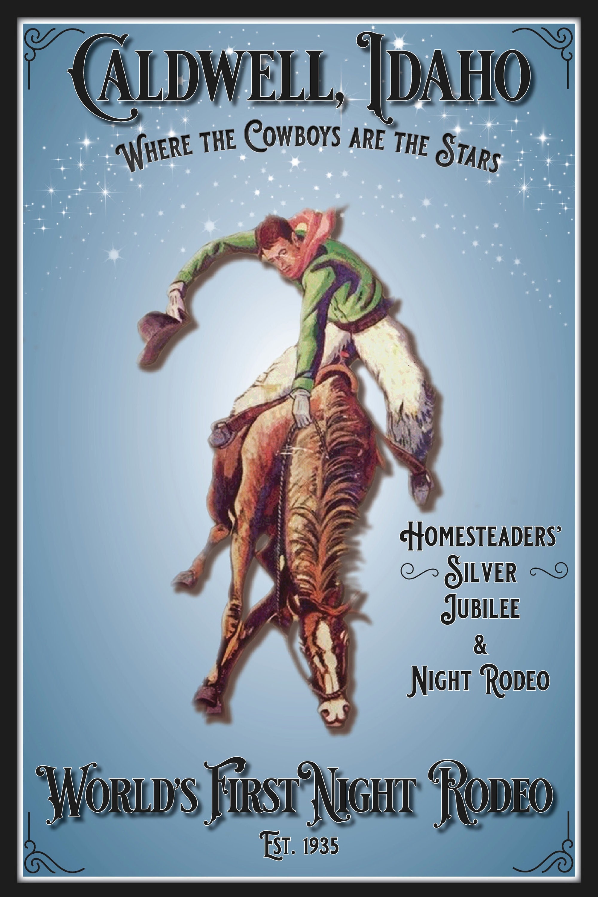 Caldwell Idaho Rodeo Poster Vintage Print 12x18 - Etsy