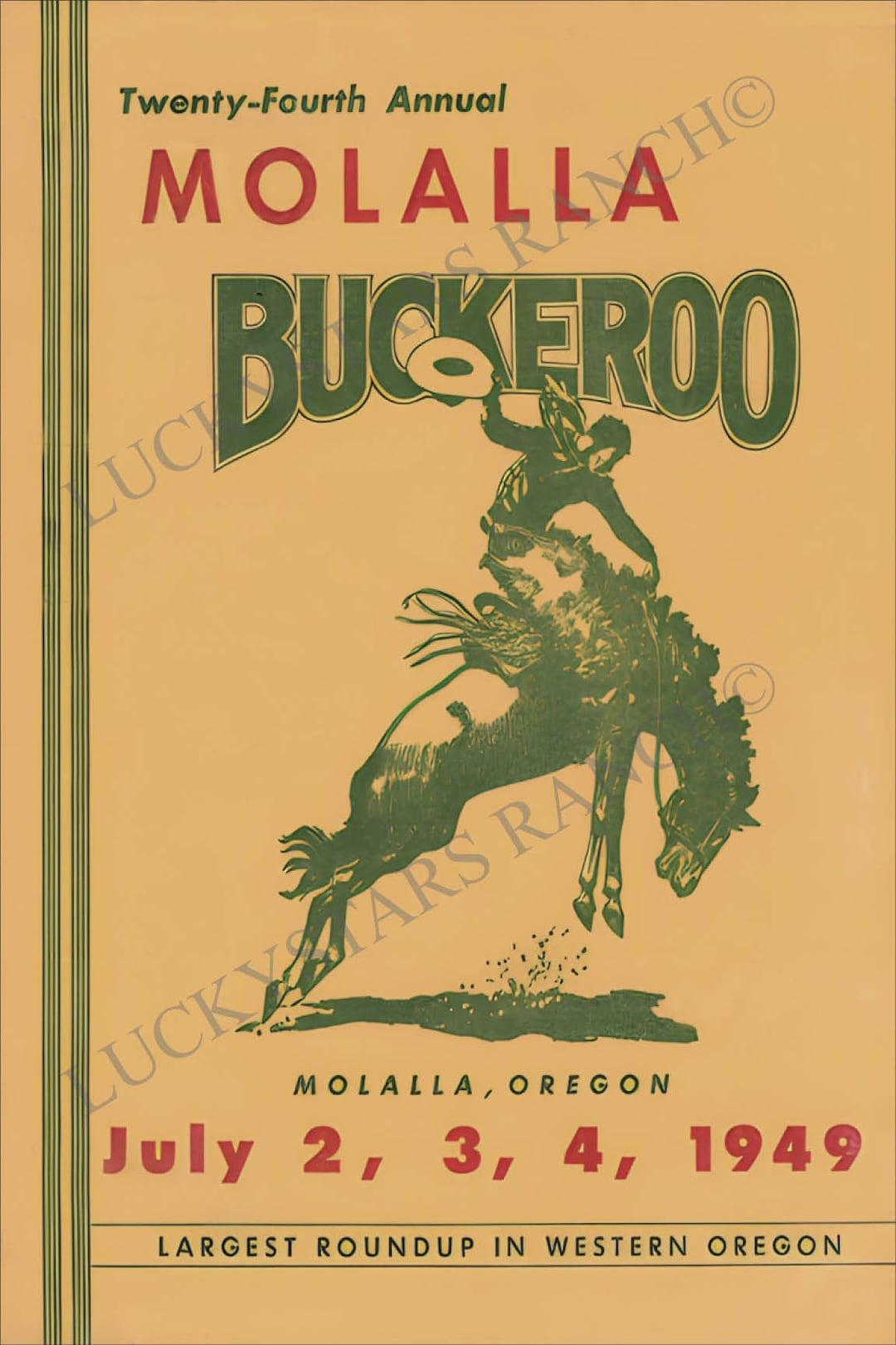 Molalla 1949 Rodeo Oregon Poster Vintage Print 12x18 - Etsy