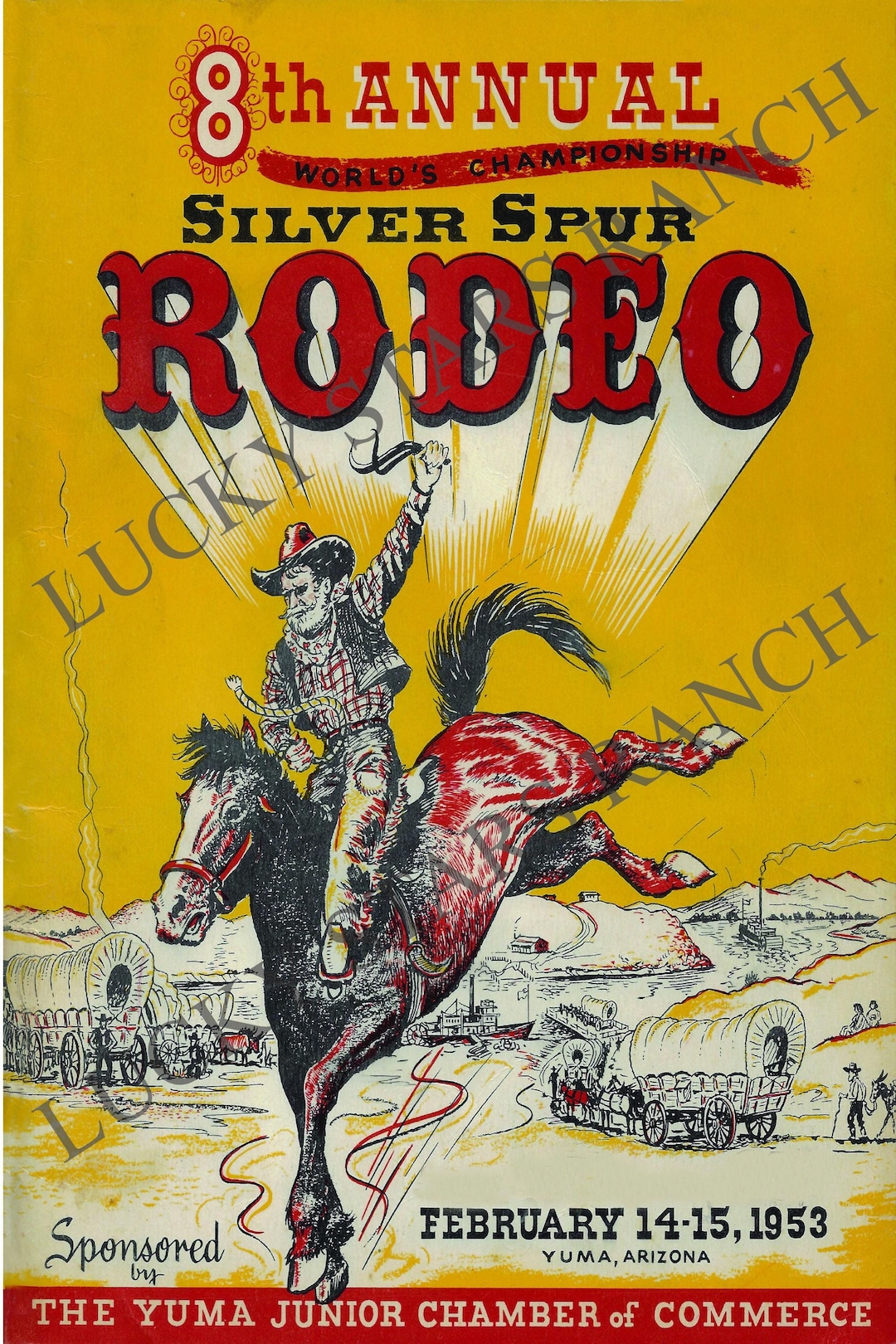 Yuma Az 1953 Silver Spur Rodeo Poster Vintage Print 12x18 - Etsy