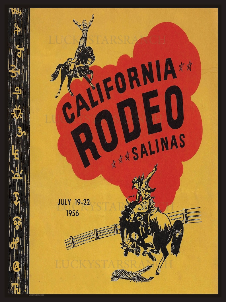 California Rodeo Salinas 1956 Vintage Rodeo Print 12x18 - Etsy