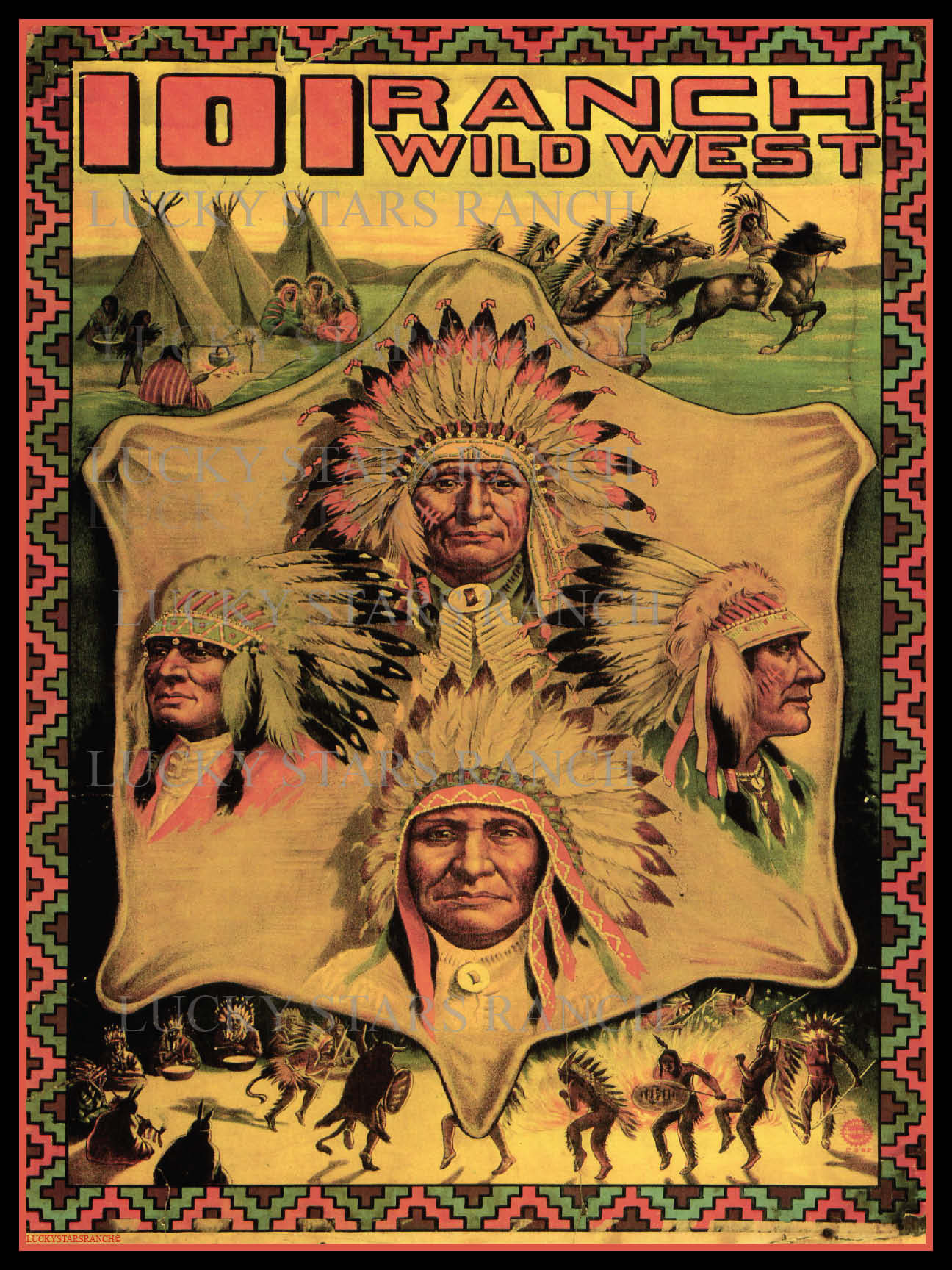 12x18 101 Native American Print Rodeo Cowboy - Etsy