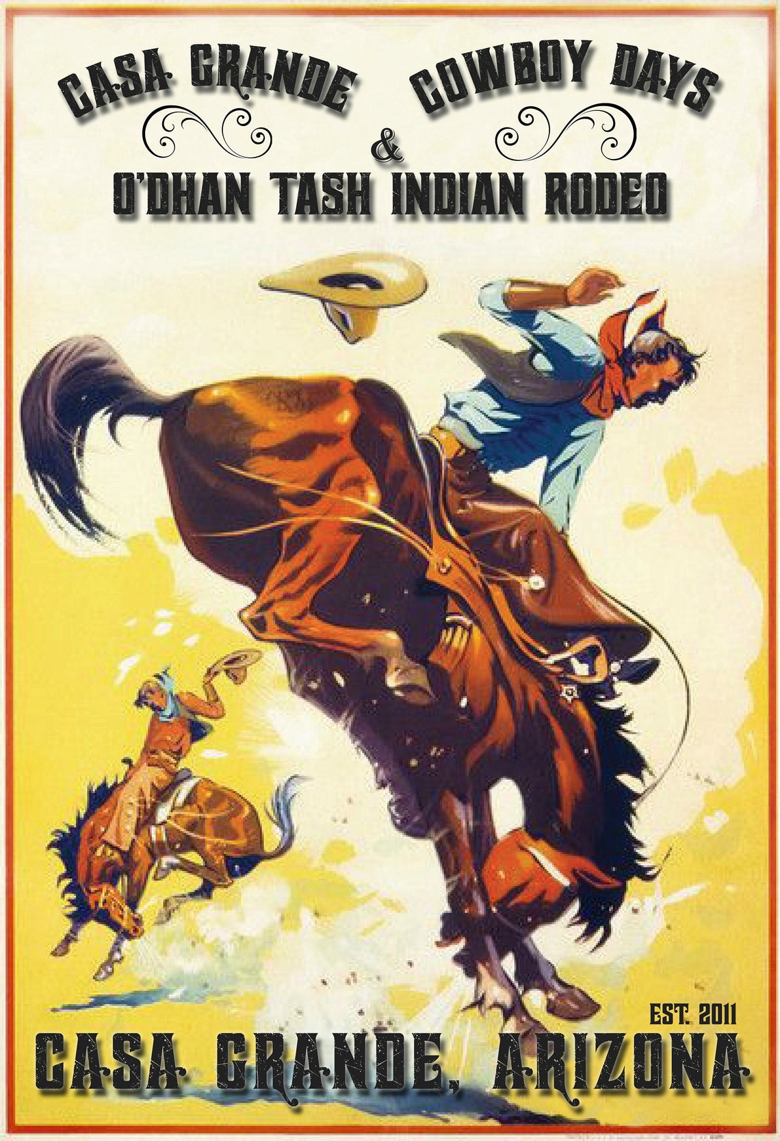 Casa Grande AZ Rodeo Poster Vintage Print 12x18 - Etsy