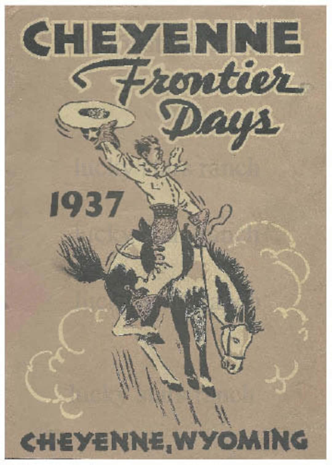 1937 Cheyenne Frontier Days Poster Vintage Print 18x24 - Etsy