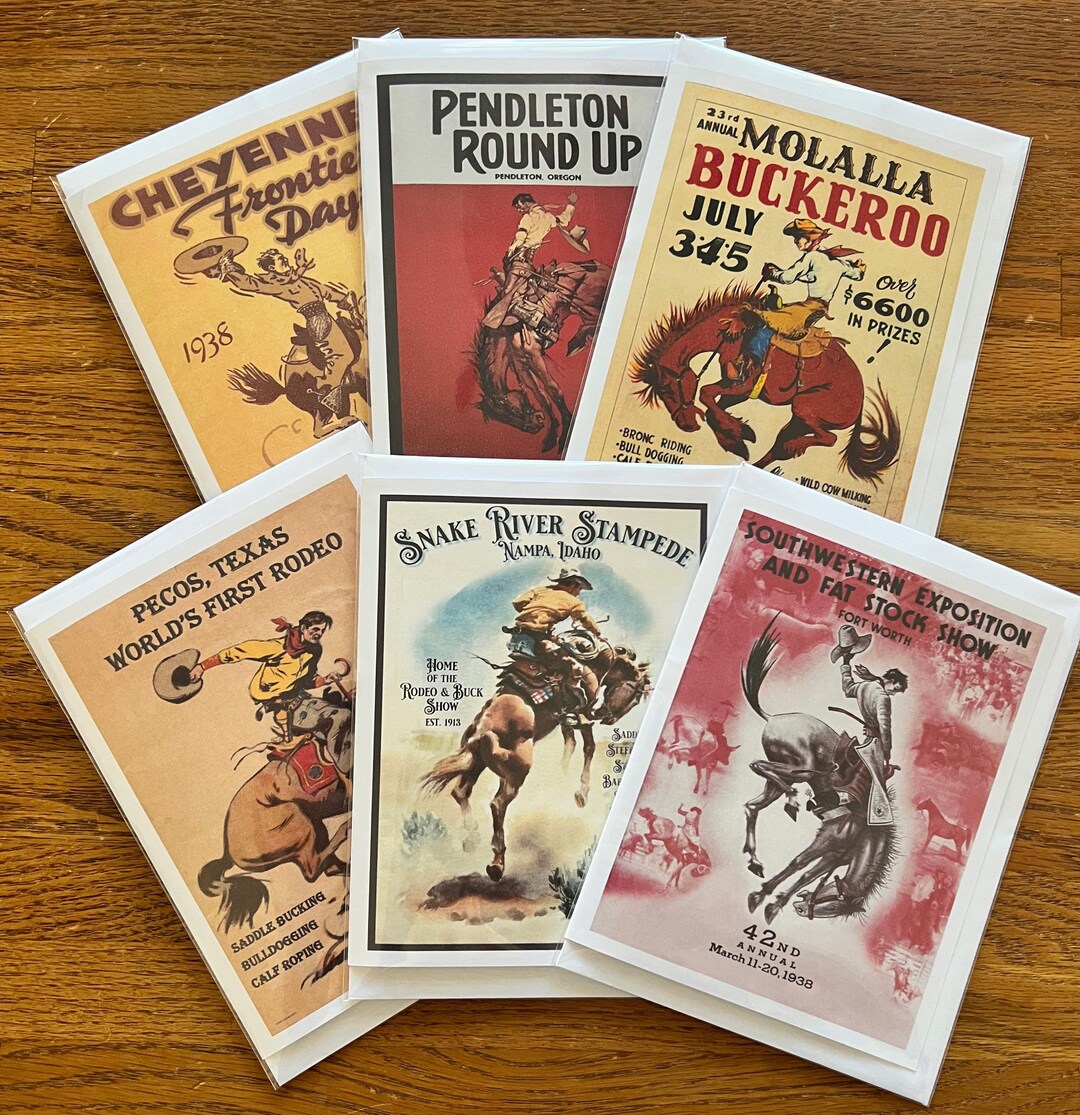Rodeo Cards - Blank Note Cards W Envelopes 5x7 Size - Etsy