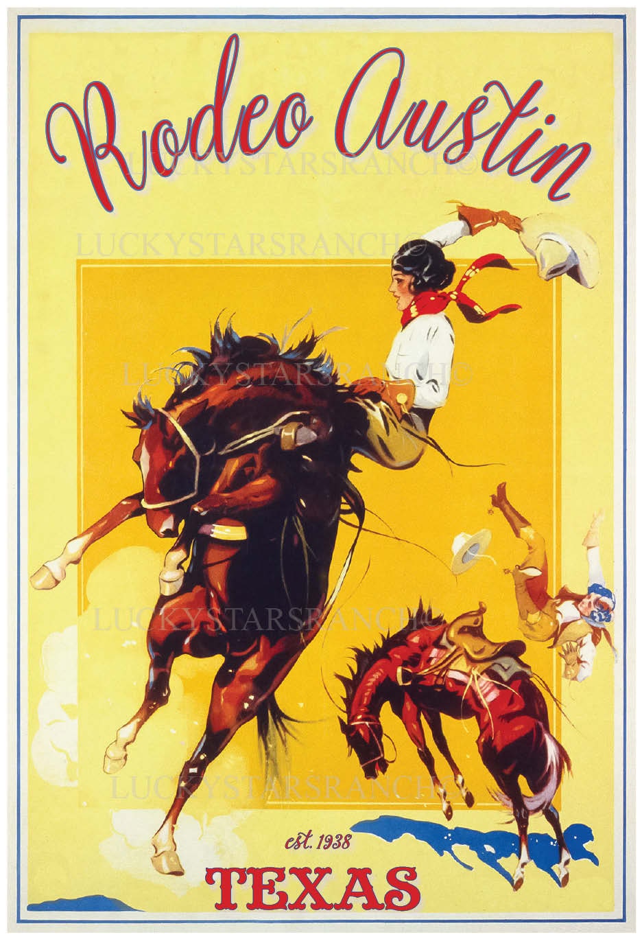 Cowgirl Print Rodeo Austin Texas Cowgirl Poster Vintage Print | Etsy