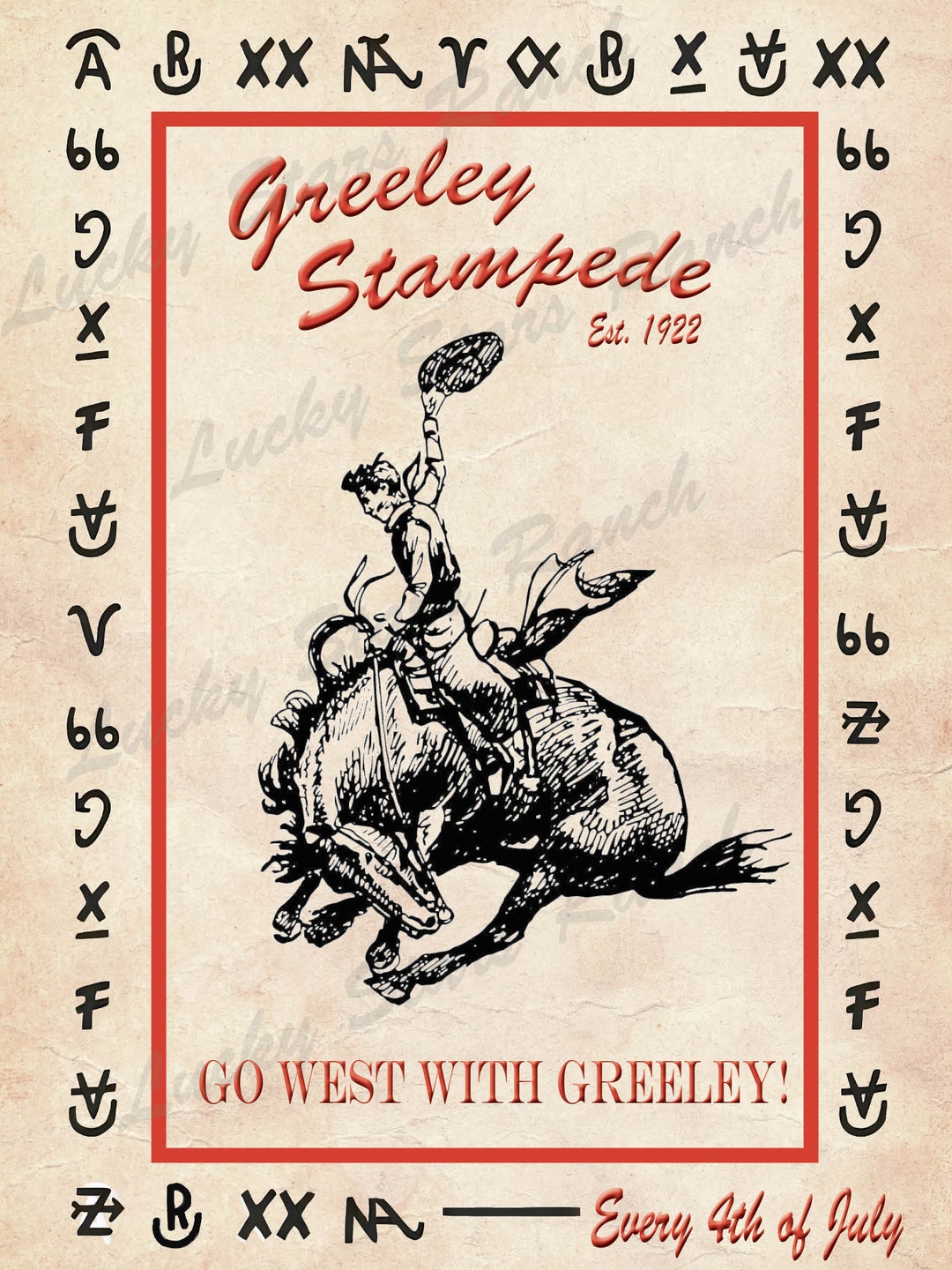 Cowboy Rodeo Print Greeley, Colorado 18x24 - Etsy