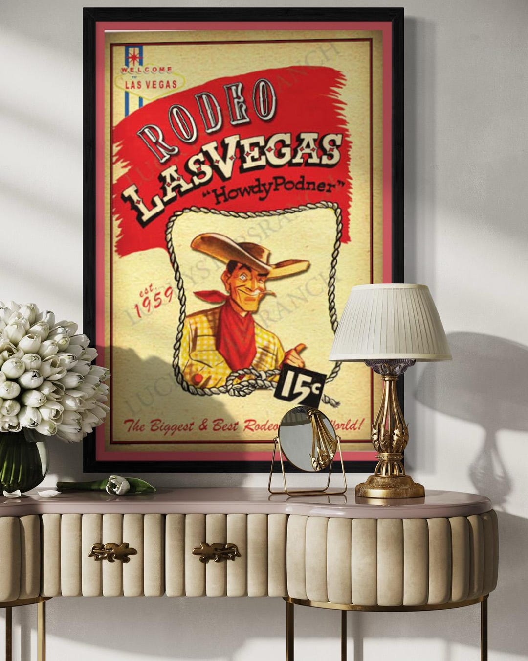 Cowboy Rodeo Poster Las Vegas 18x24 Vintage Print - Etsy