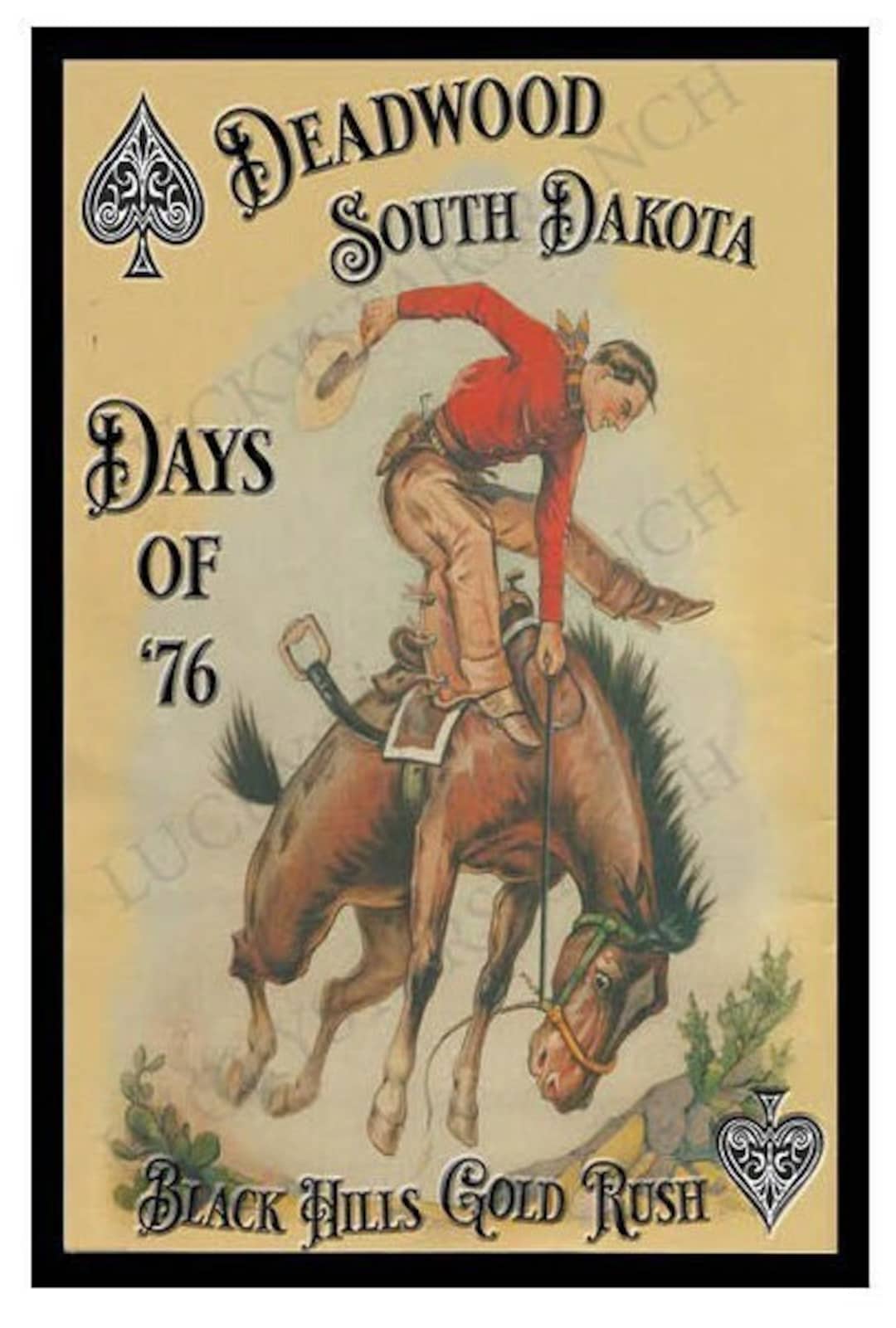 Deadwood, SD Days of 76 Rodeo - 12x18 Print - Etsy