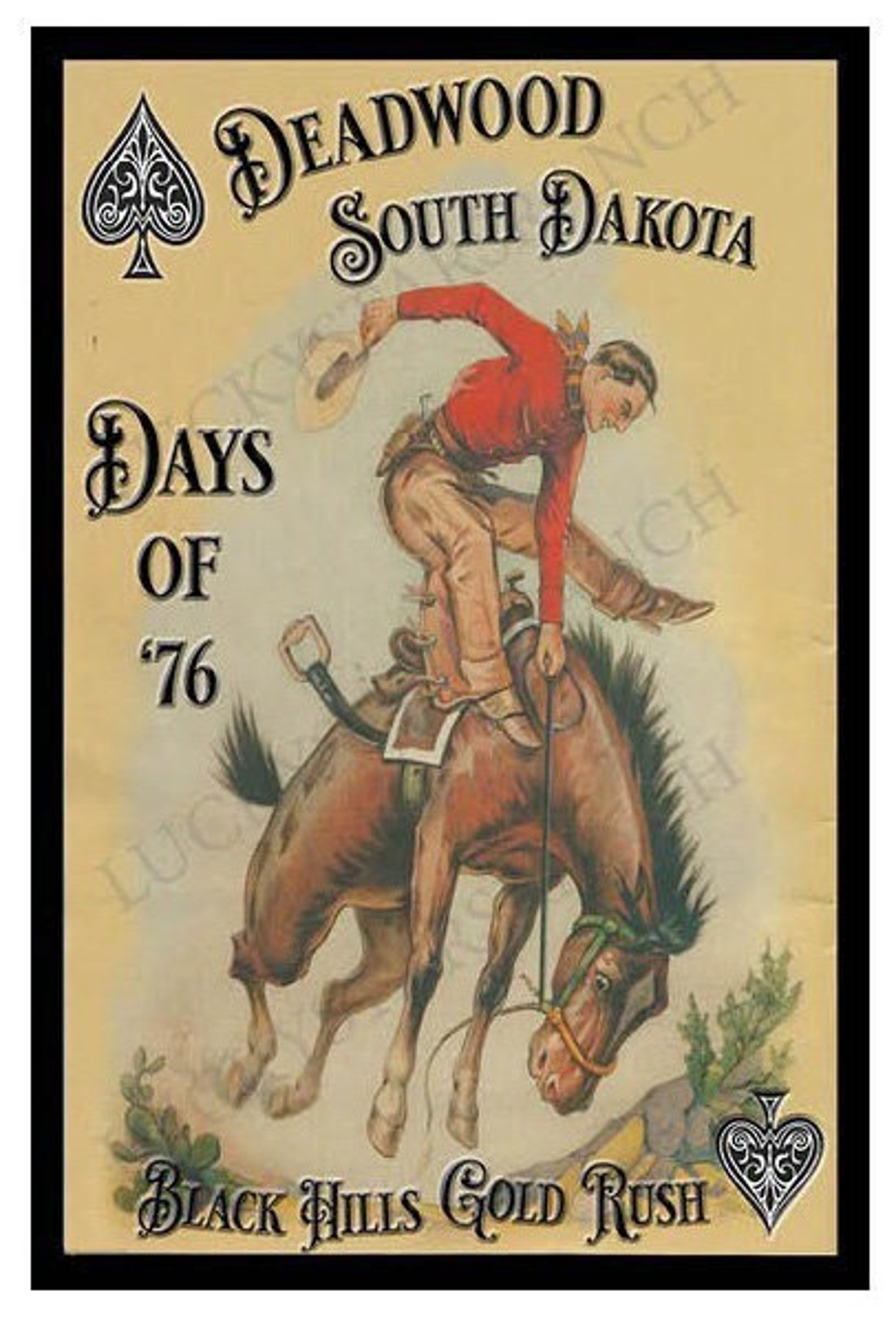 Deadwood, SD Days of 76 Rodeo - 12x18 Print - Etsy