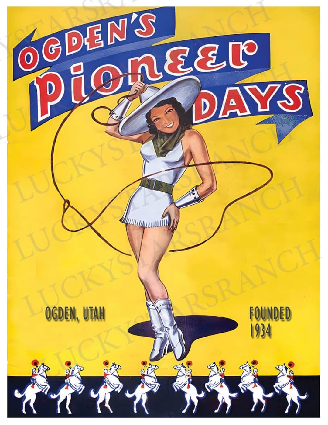 12x18 Ogden, Uth Whoopie Girl Pioneer Rodeo Days Vintage Rodeo Prints ...