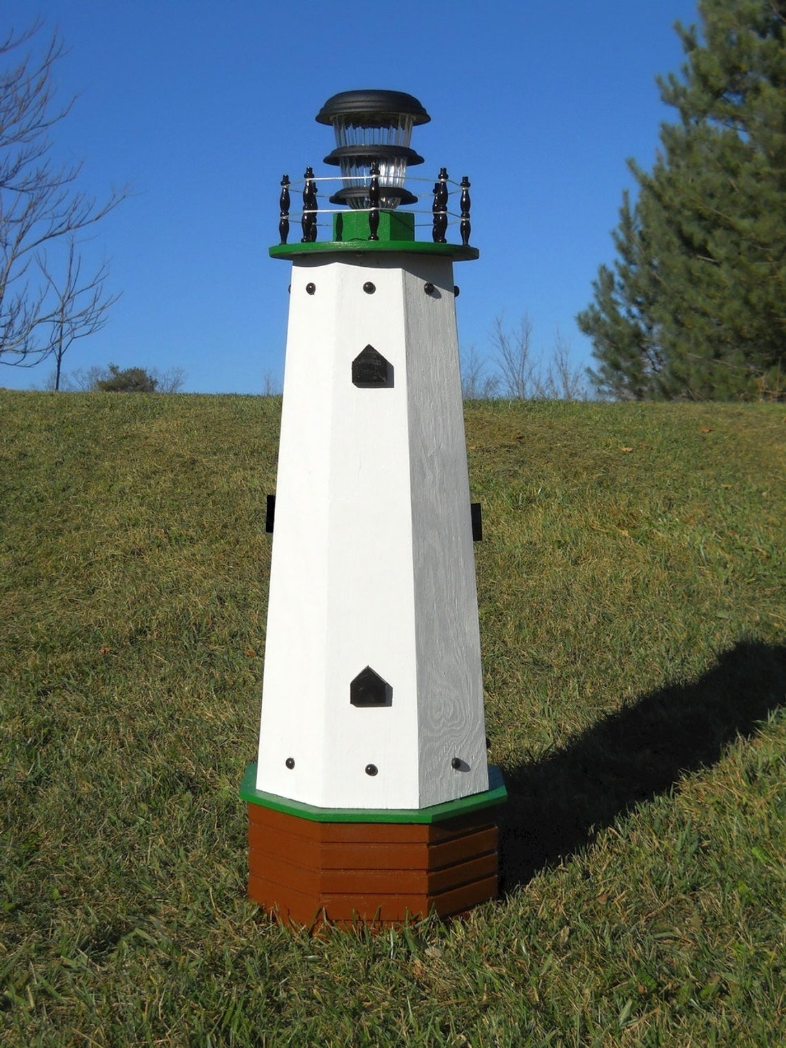 Solar Lighthouse Wooden Decorative Lawn and Garden Yard - Etsy