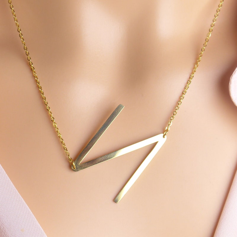 Letter N Necklace - Etsy