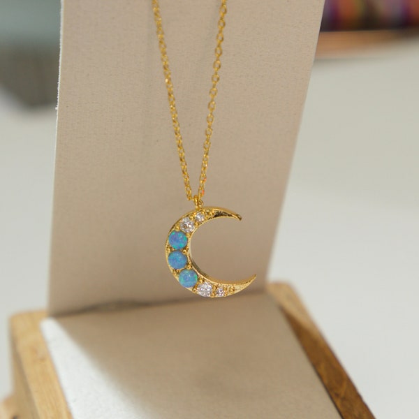 Blue Moon Necklace - Etsy