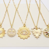 Gold Filled & CZ Pendant // Necklace - Etsy