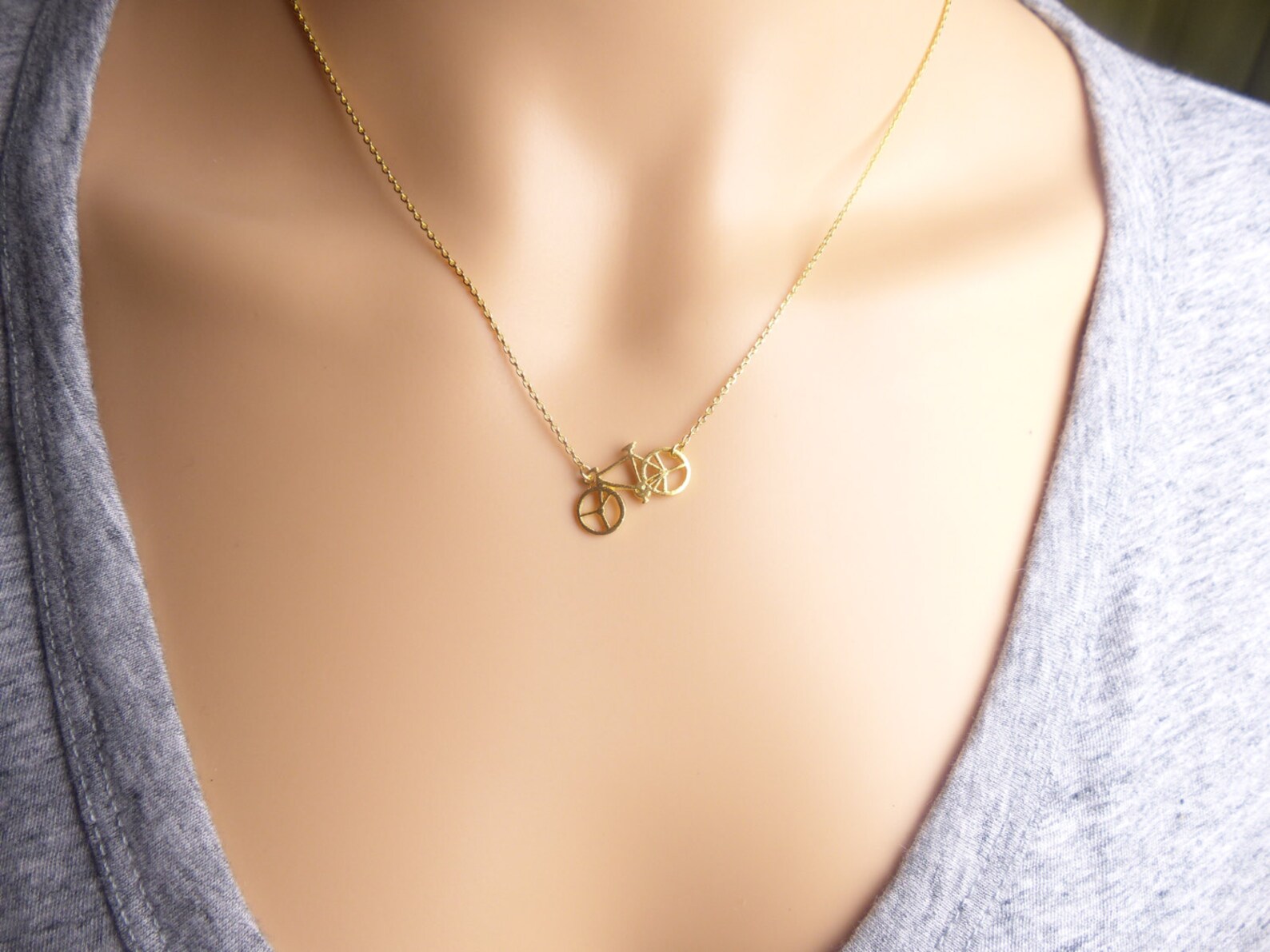 Bicycle Necklace in Gold Silver-bike Necklace-dainty Bicycle - Etsy