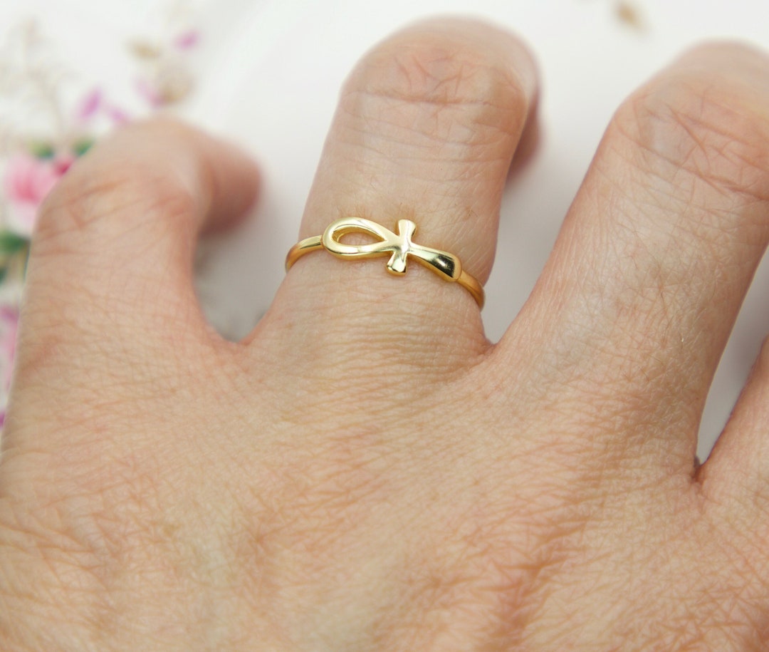 Ankh Ring Gold-ancient Symbol Ring Egyptian Ankh Jewelry-ankh Symbol of ...