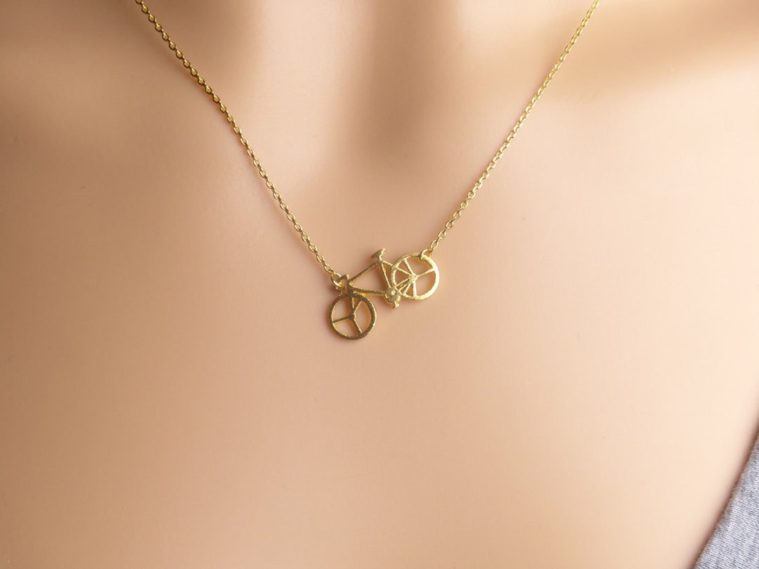 Bicycle Necklace in Gold Silver-bike Necklace-dainty-gift Idea ...