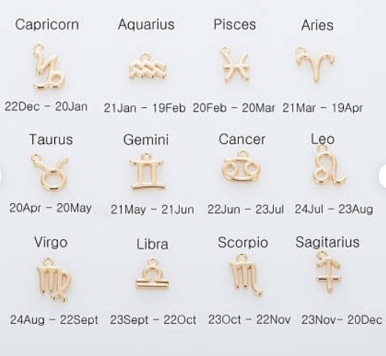 Double Layered Zodiac Necklacezodiac Sign Necklacearies - Etsy