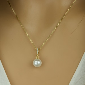 Single Pearl Necklace, Gold Solitaire Pearl, Dainty Pearl Jewelry ...
