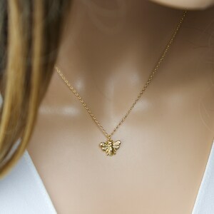Dainty Gold Bee Necklace, Tiny Honey Bee Necklace, Bumble Bee, Best Friend Gift,christmas Gift ...