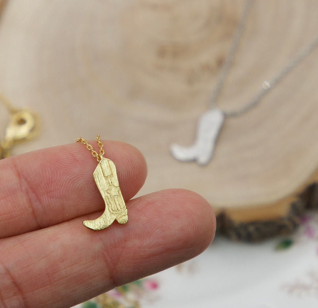 Cowboy Boot Necklace Gold-silver Cowboy Boot-cowgirl Boot Necklace ...