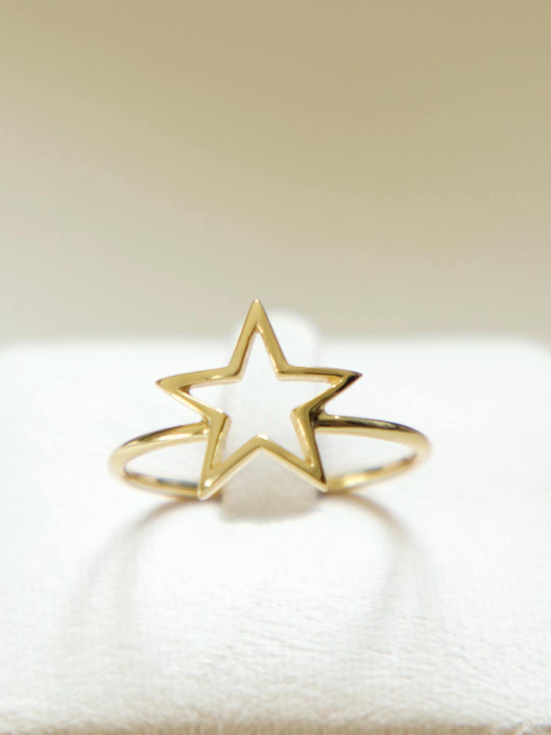 Gold Vermeil Open Star Ring: Dainty Sterling Silver Band - Etsy
