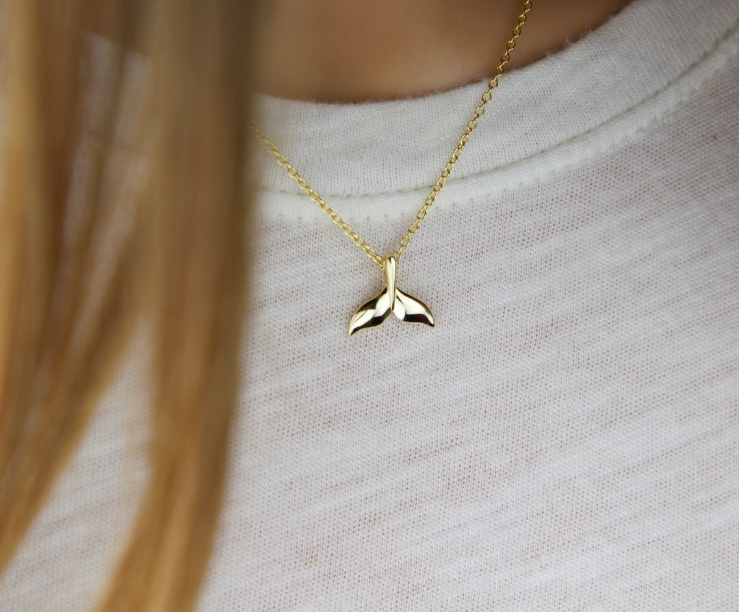 Mermaid Tail Necklace 14k Gold Vermeil, Sterling Silver 925 Mermaid ...