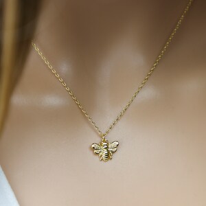 Dainty Gold Bee Necklace, Tiny Honey Bee Necklace, Bumble Bee, Best Friend Gift,christmas Gift ...