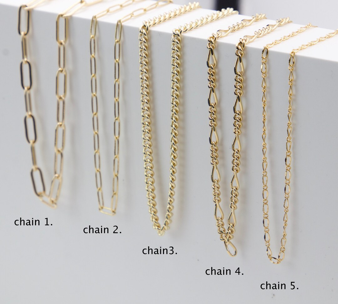 Simple Chain Necklace Gold, Layering Necklace, Link Chain, Curb Chain ...