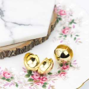 Big Ball Earrings Stud-large Sphere Hoops-dome Earrings-gold-boho Style-minimalist-simple ...