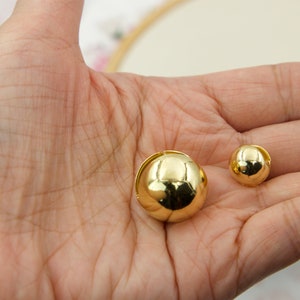 Big Ball Earrings Stud-large Sphere Hoops-dome Earrings-gold-boho Style ...