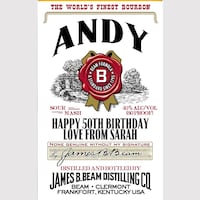 Personalized Custom Jim Bourbon Beam Whiskey Label Digital Download ...