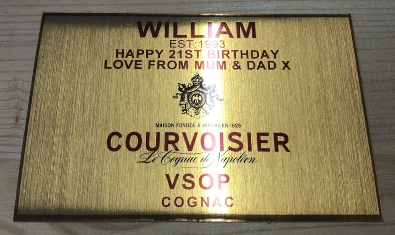Personalised Courvoisier VSOP Cognac Bottle Label - Add Any Text ...