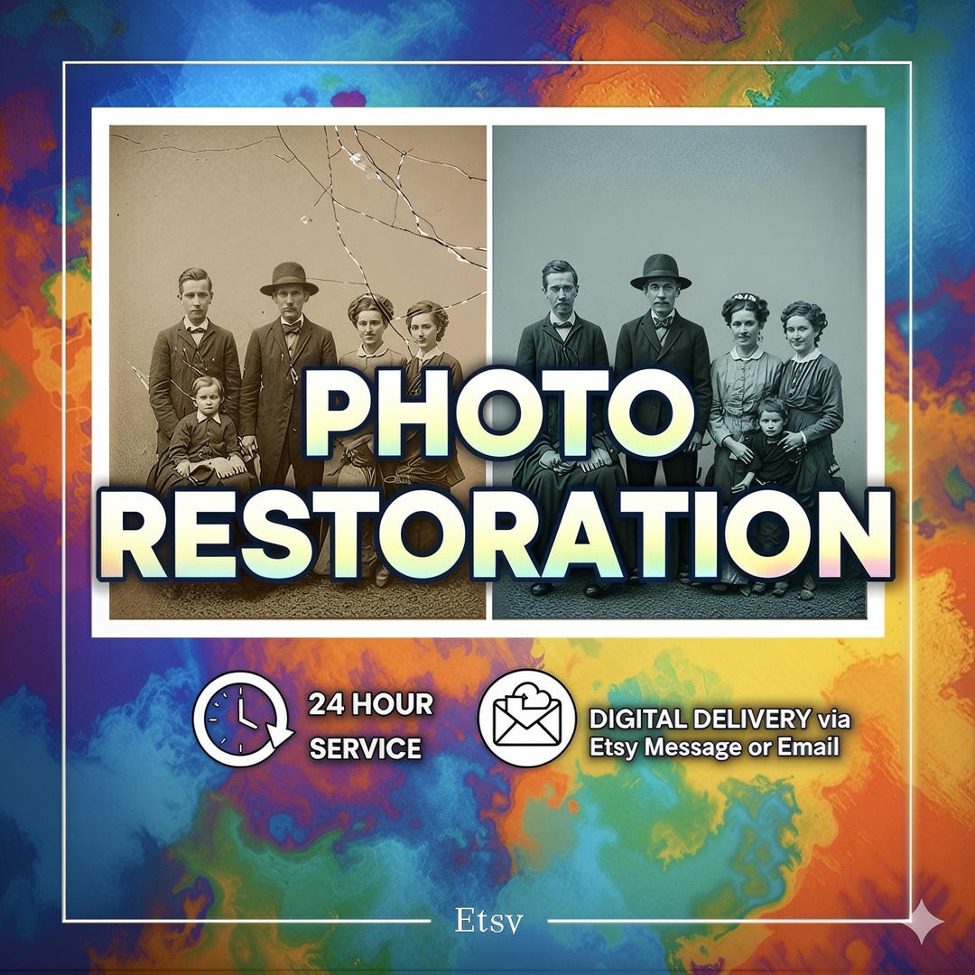 Photo Restoration Service - 24 Hour Serice - Digital Delivery via Etsy ...