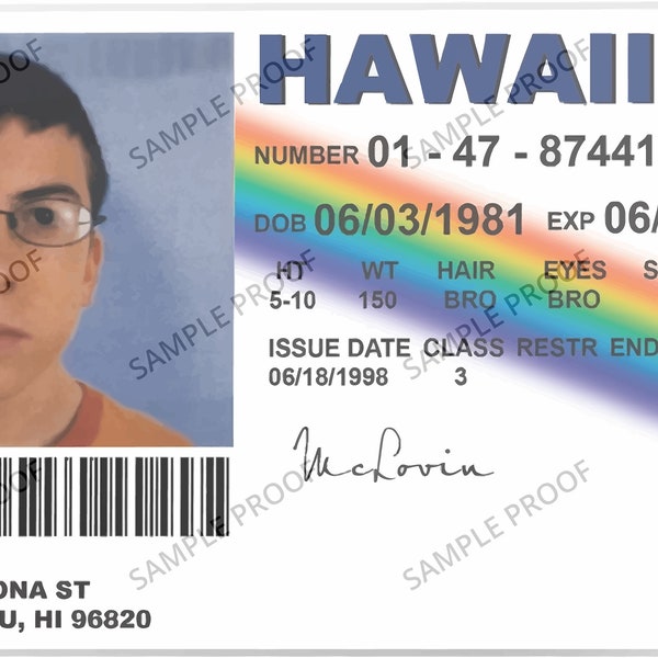 Mclovin Id Card - Etsy