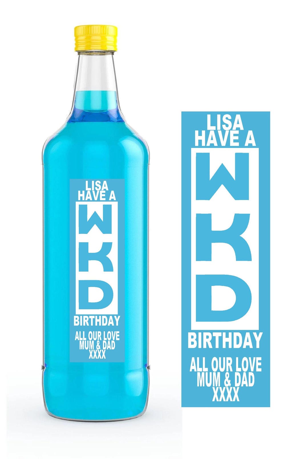 Personalised WKD Blue Bottle Label - Add Any Text/occasion - Etsy UK