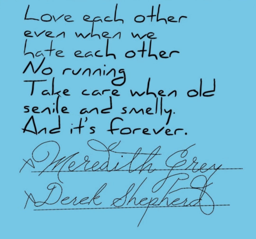 Greys Anatomy Post It Note Wedding Vows Sticker/label - Cute Valentine / Anniversary Gift - Etsy