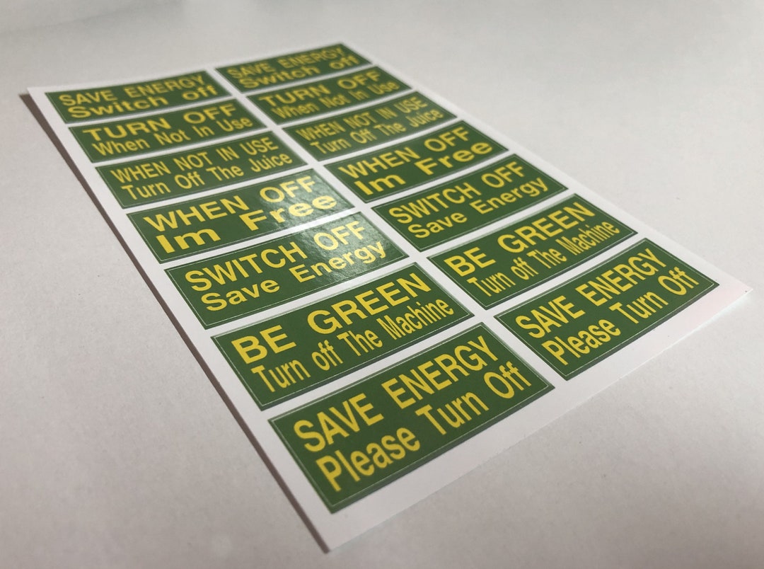 14 X Save Energy Stickers/labels Light Switch/plug/device Vinyl ...