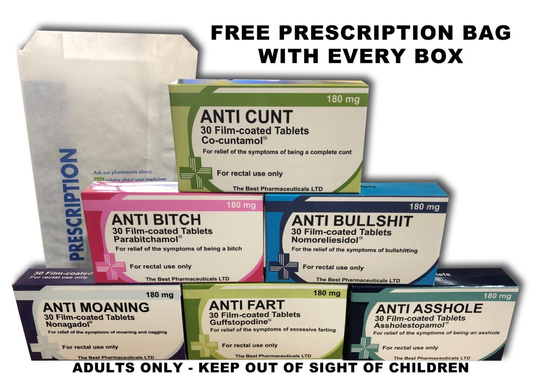 Novelty Joke Pill Tablet Box Fun Rude Xmas/birthday Gift Funny Prank ...