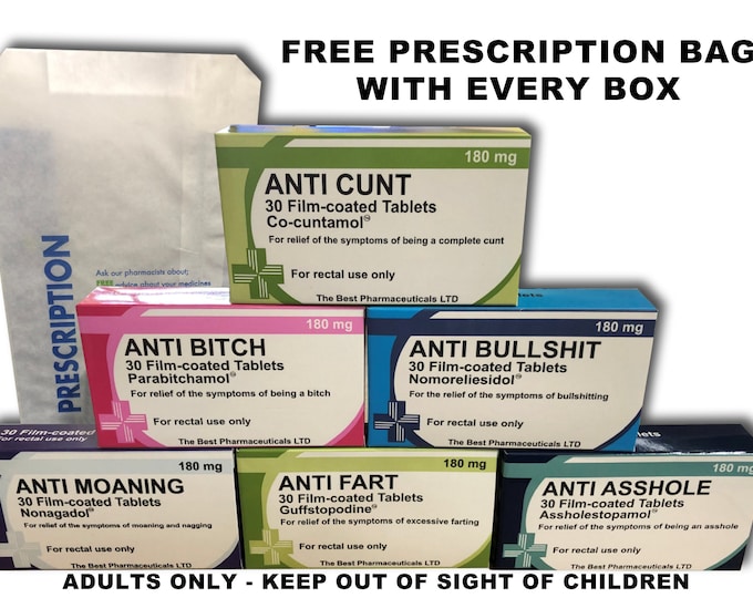 Novelty Joke Pill Tablet Box Fun Rude Xmas/birthday Gift Funny Prank ...