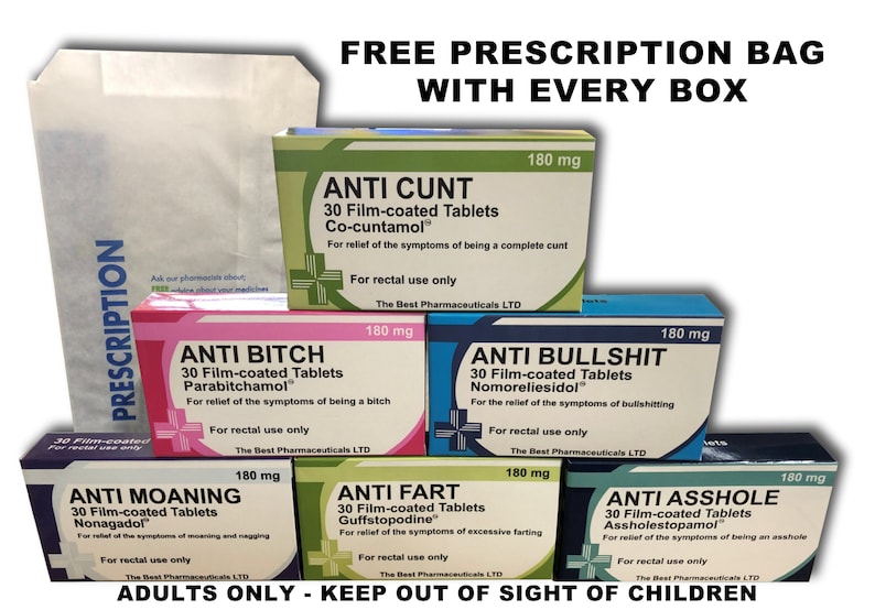 Novelty Joke Pill Tablet Box - Fun Rude Xmas/birthday Secret Santa Gift ...