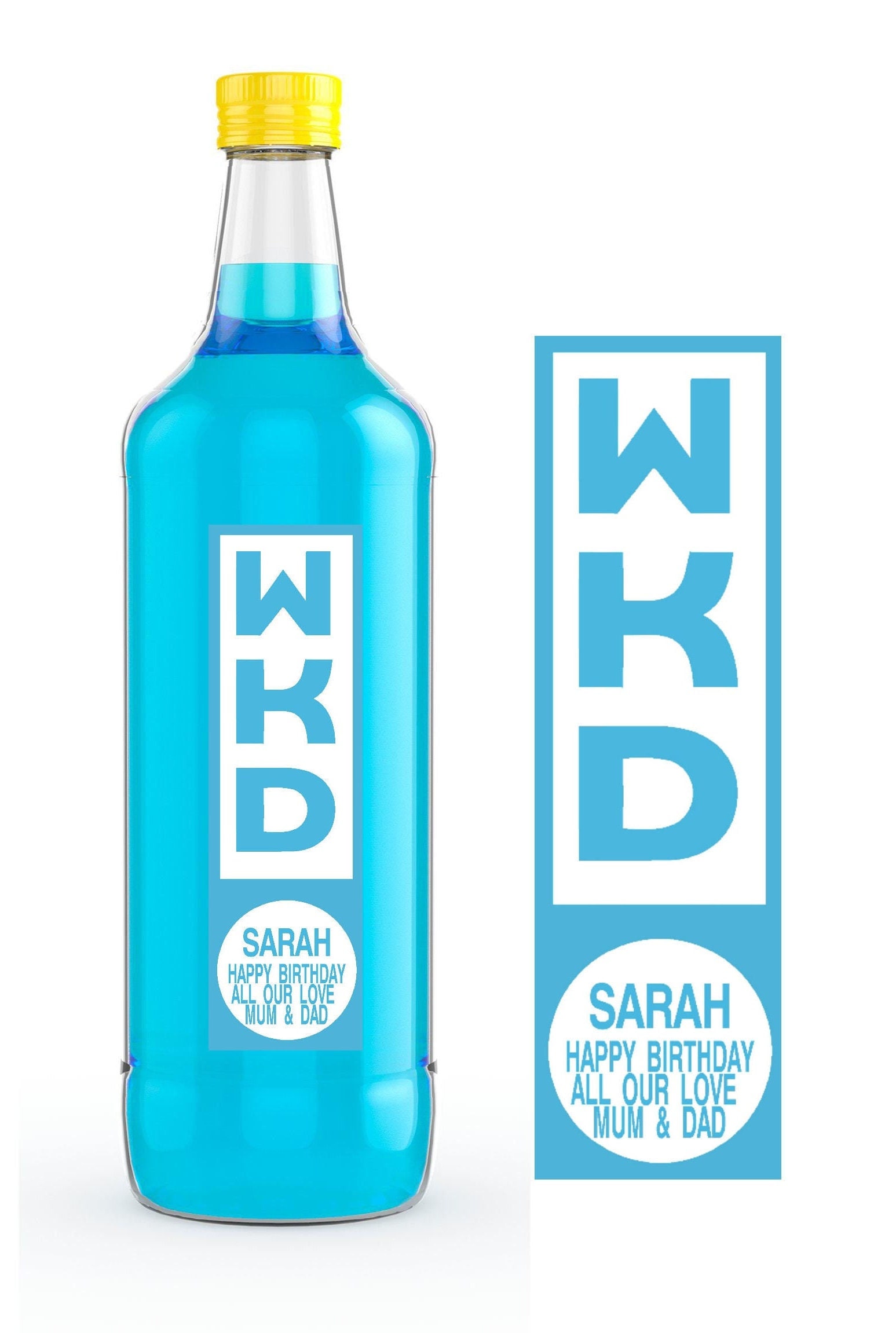 Personalised WKD Blue Bottle Label - Add Any Text/occasion - Etsy